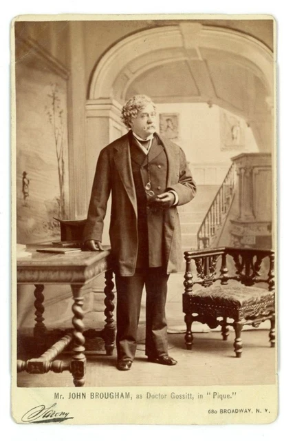 VINTAGE GABINETE TARJETA John Brougham American Actor, Dramatist, Poet ...