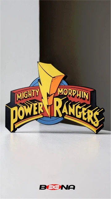 MIGHTY MORPHIN POWER RANGERS logo display Beena Studio £20.00 - PicClick UK