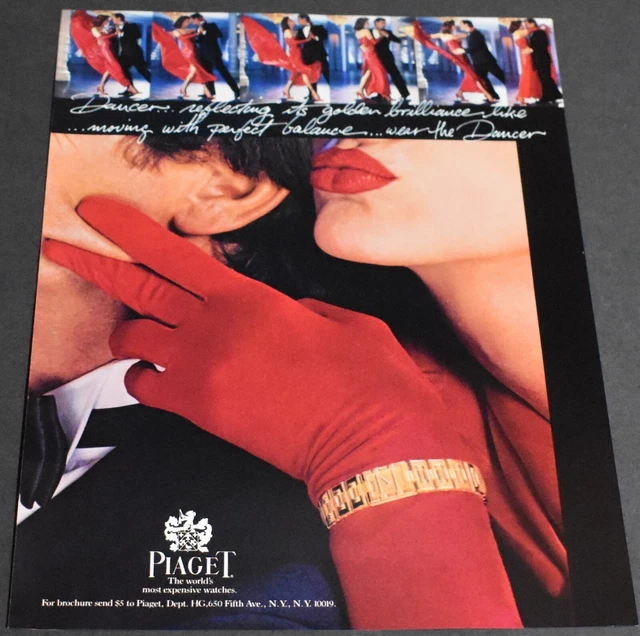 1997 PRINT AD Sexy Piaget Watch Lady Red Dress Dancing Fashion Style ...