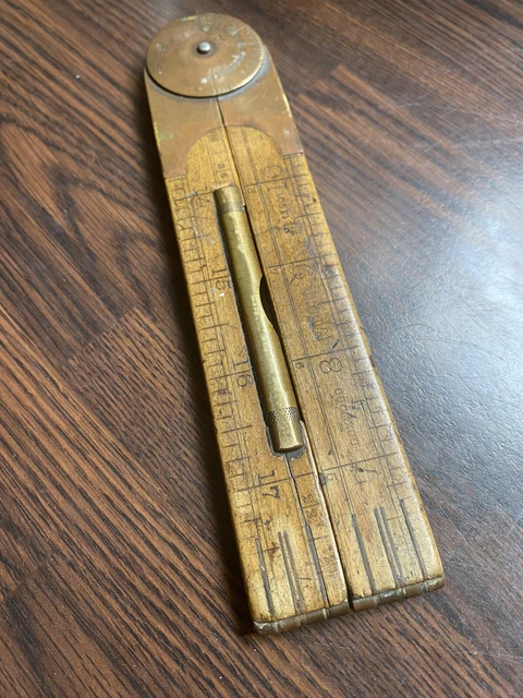 VINTAGE WOODEN FOLDING ruler £2.00 - PicClick UK