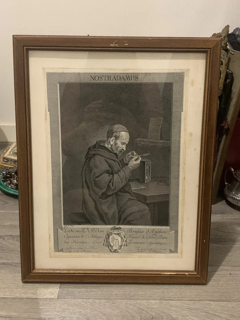 ANCIENNE RARE CADRE gravure Nostradamus 1762 XVIII eme EUR 180,00 - PicClick FR