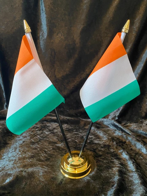 IVORY COAST COUNTRY 2 Flag Flags Desk Top Table Display Centrepiece ...