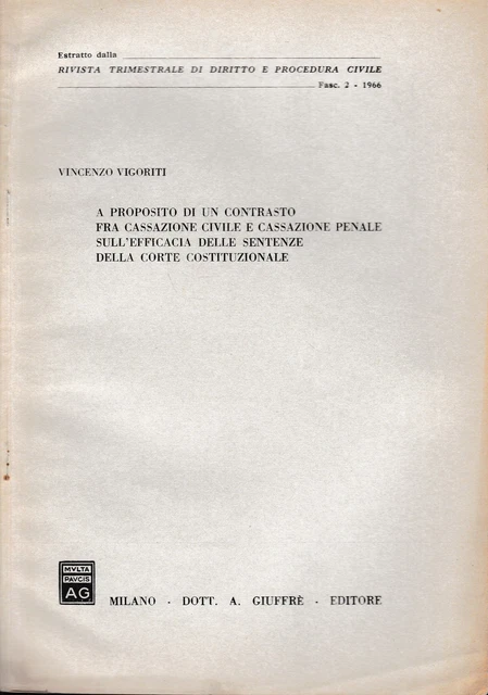 RIVISTA TRIMESTRALE DI Diritto e Procedura Civile. Fasc. 2 - 1966 EUR ...