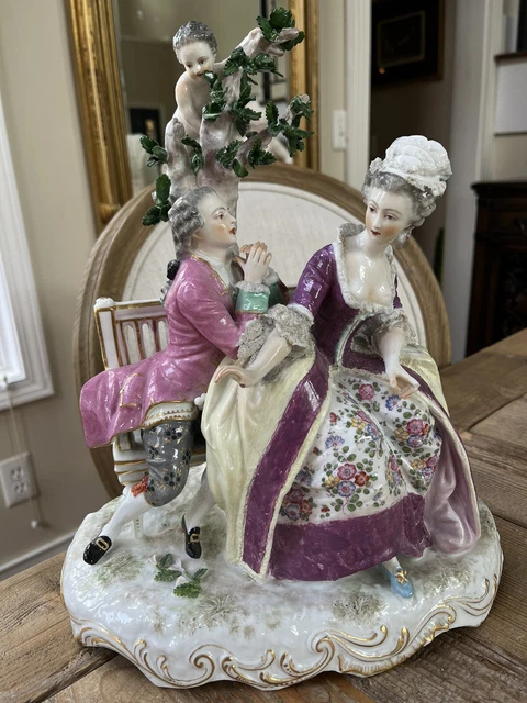 ANTIQUE PORCELAIN FRENCH Samson Meissen Dresden Figural Group Figure ...