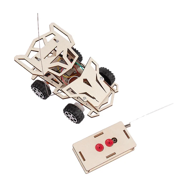 WOODEN CAR MODEL set Stem Kits DIY Assembly Remote Control Car Model ...