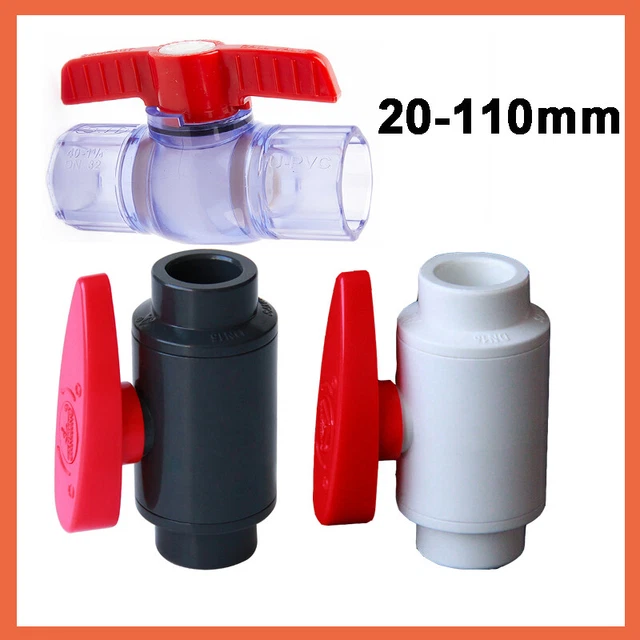 PVC KUGELHAHN KLEBEFITTINGS 20/25/32/40/50/63/75/90/110mm Kunststoff ...