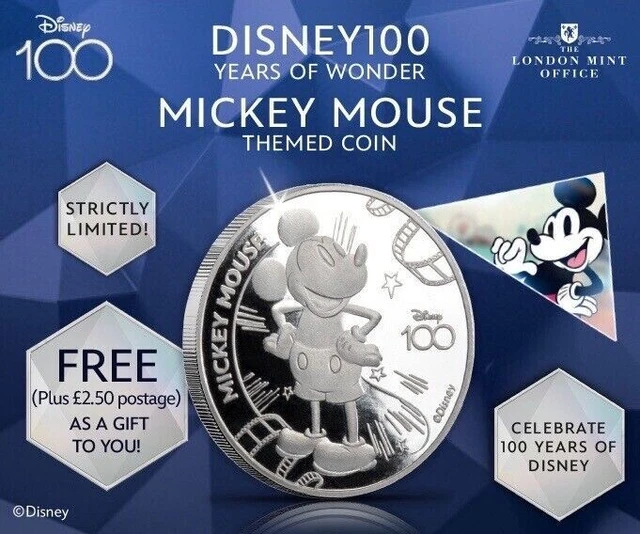 DISNEY100 YEARS OF Wonder Mickey Mouse Themed Coin - FREE SHIPPING ...