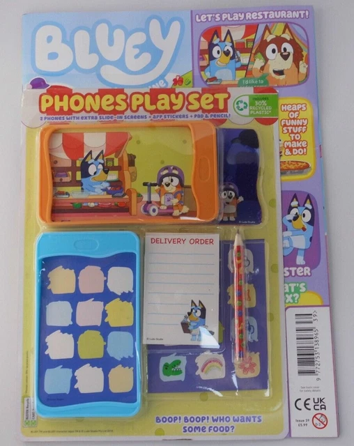 BLUEY MAGAZINE #39 2025 Stickers Stories Crafts + Phones Play Set £10. ...