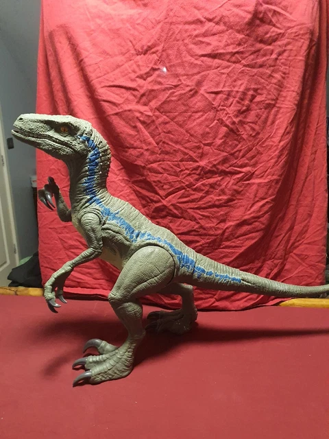 SUPER COLOSSAL GIANT Jurassic World Dinosaur Velociraptor Blue Figure ...
