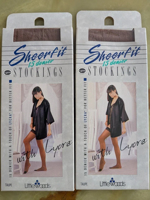 VINTAGE STOCKINGS LITTLEWOODS 15 Denier Taupe One Size 2 Packs £8.65 ...