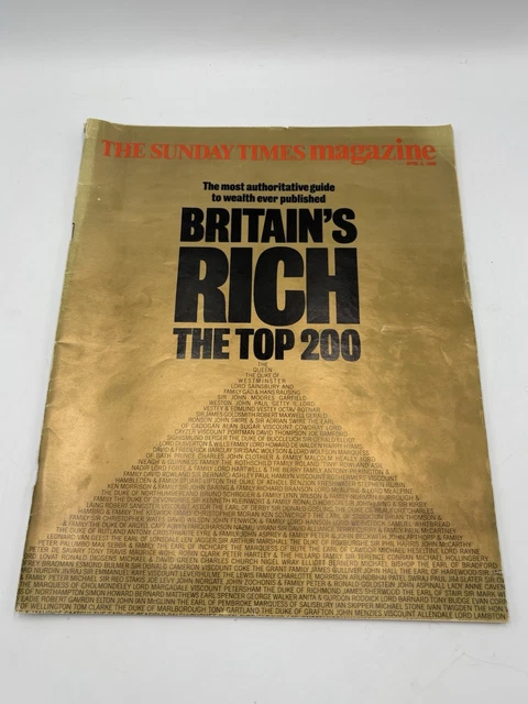SUNDAY TIMES MAGAZINE (April 2, 1989) - FIRST EVER Britain’s Rich List ...