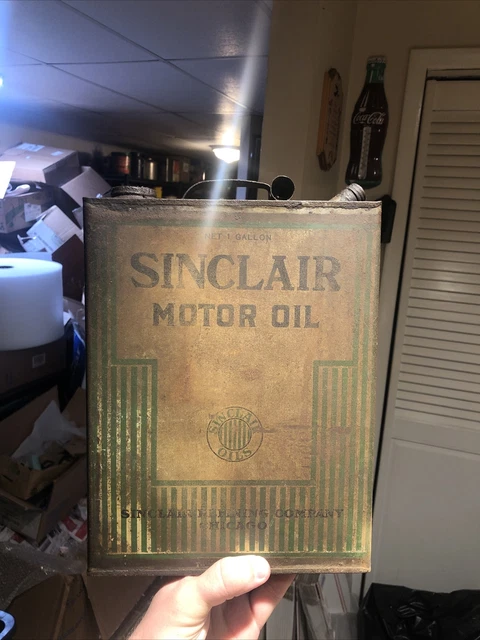 RARE SINCLAIR MOTOR Oil Can One Gallon Slim Can Gas Oil Refining ...