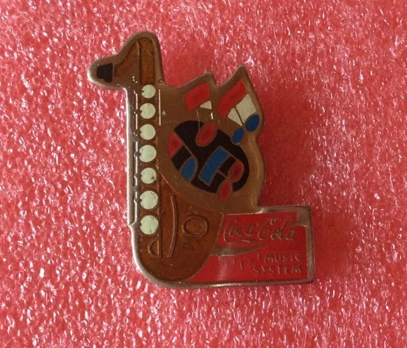 T13 PINS COCA COLA Coke MUSIC SYSTEM SAXO Saxophone Jazz vintage lapel ...