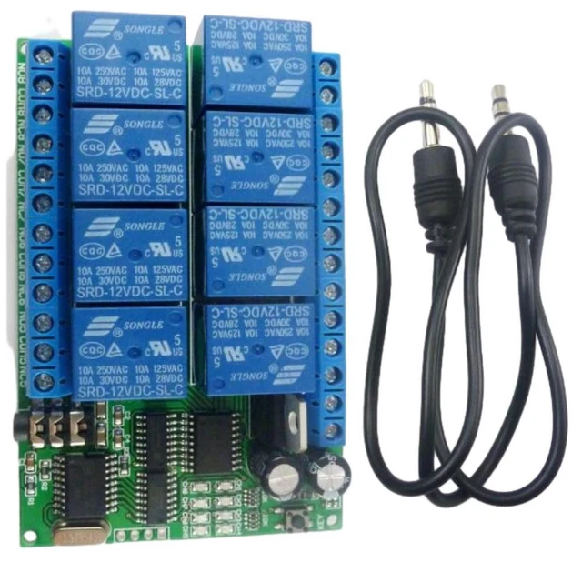 DC 12V 8 Channels DTMF Relay Module MT8870 Audio Decoder Phone Remote ...