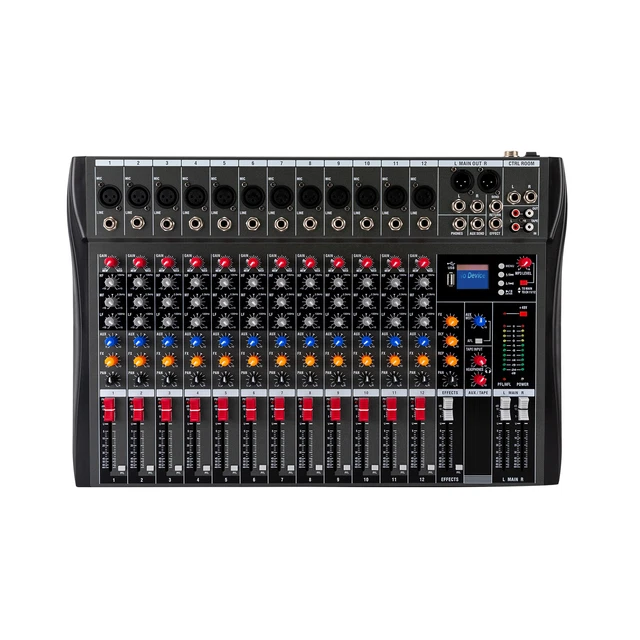 12-CHANNEL AUDIO MIXER 3-band Equalizer Built-in Bluetooth Mixing ...