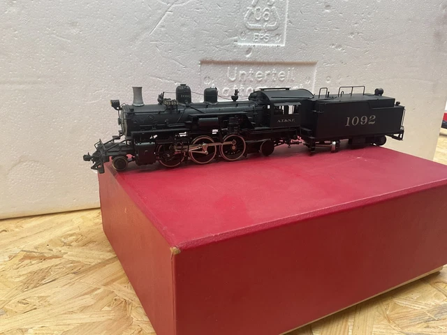 SAMHONGSA HO SCALE Steam Locomotive 2-6-2 Brass AT&SF N.1050 Boxed NICE ...