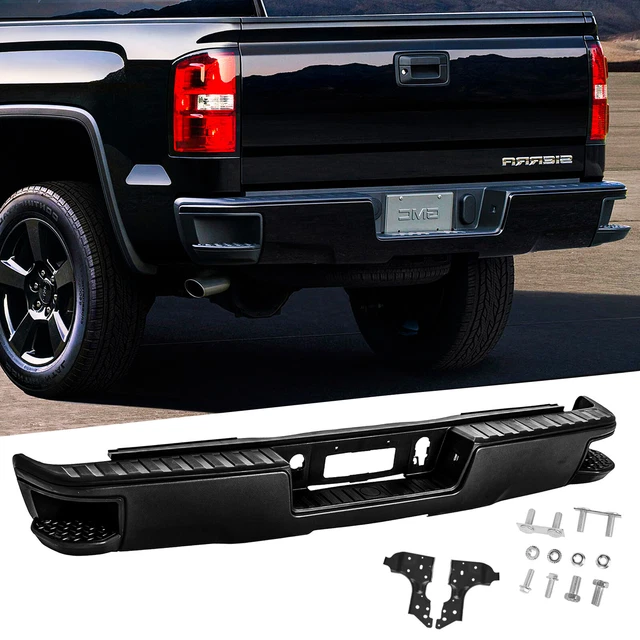 BLACK REAR BUMPER For 2014-2018 Chevy Silverado Gmc Sierra 1500 W/O ...
