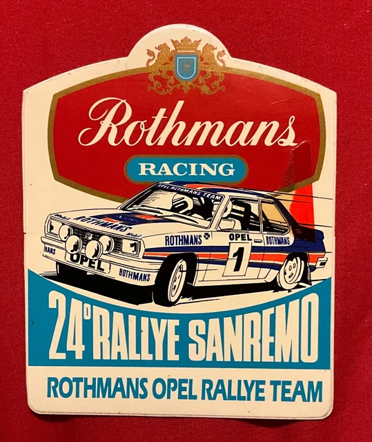 RALLYE SANREMO 24 adesivo ROTHMANS OPEL TEAM sticker vintage cm. 9 x 12 ...