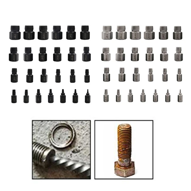 EFFECTIVE HEX HEAD Extractor Set for Stripped and Damaged Screw Removal ...