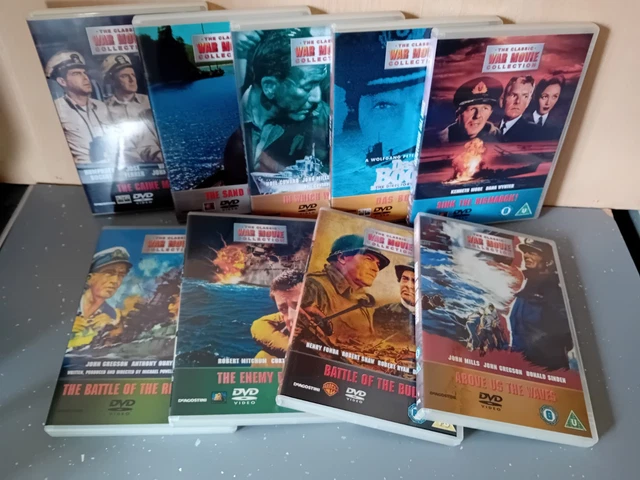THE CLASSIC WAR MOVIE COLLECTION - WAR FILMS DVDS x 9 - EX CONDITION ...
