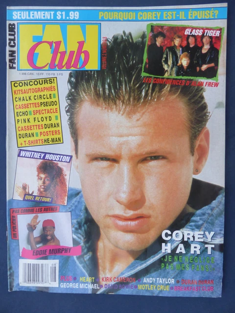 MAGAZINE 1987 FAN CLUB n°8 Whitney Houston Corey Hart Bowie Poster ...
