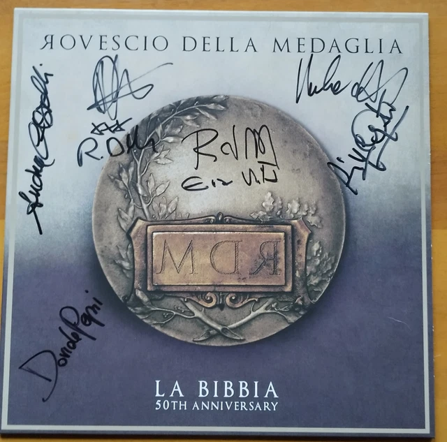 ROVESCIO DELLA MEDAGLIA R. D. M. Fully Signed Lp "La Bibbia 50 Th Anniversary" EUR 55,00 ...