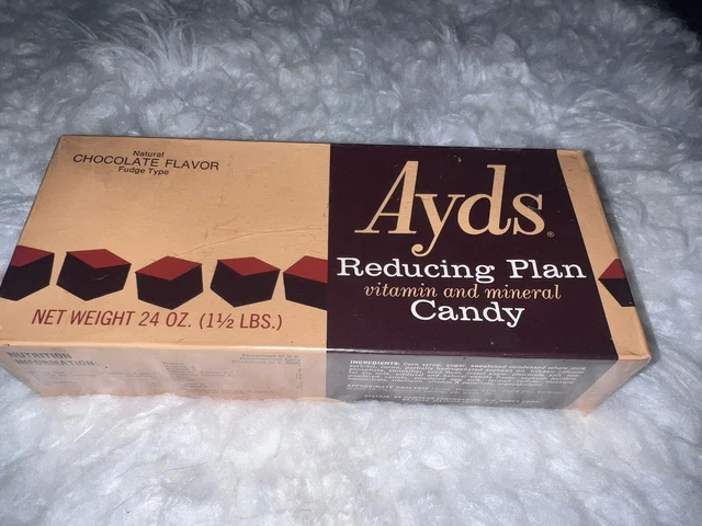 VINTAGE RARE 60S 70S Ayds Reducing Plan Diet Candy Chocolate Fudge Box ...
