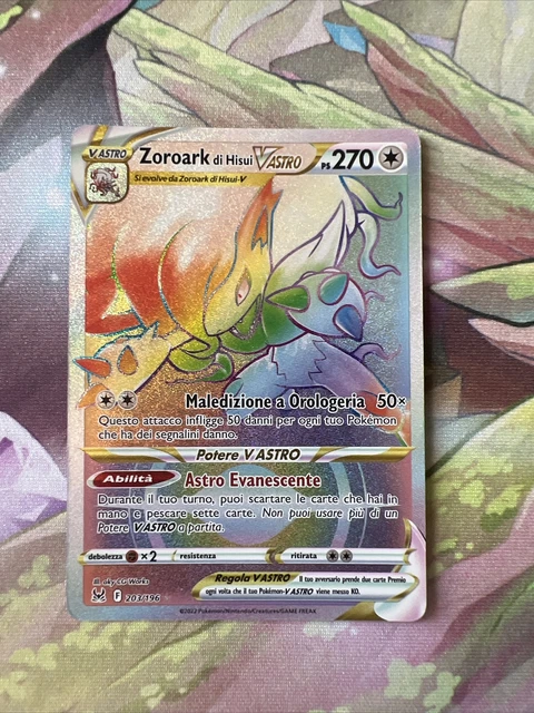 POKÉMON CARD ZOROAK Di Hisui V Astro Hyper 203/196 ITA Origine Perduta ...