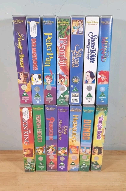DISNEY VHS TAPE Bundle X14 Dumbo, Lion King, Hercules, Robin Hood ...