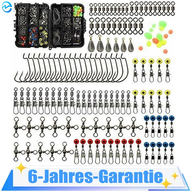 160 PCS ANGELZUBEHÖR Set mit Box Angelhaken Angeln Wirbel Kit Angelausrüstung DE EUR 16,98 ...