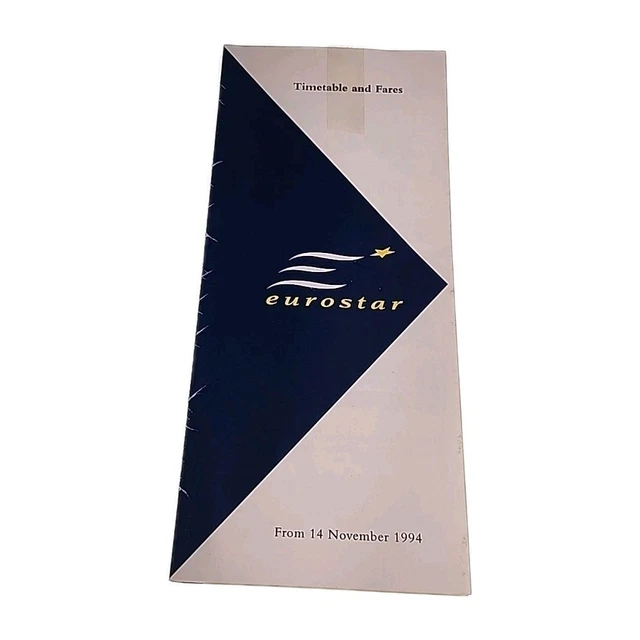 EUROSTAR TIMETABLE AND Fares 1994 Leaflet Pamphlet £16.00 - PicClick UK
