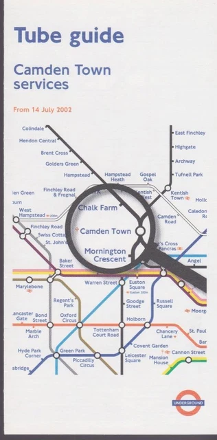 CAMDEN TOWN LONDON Underground Tube Map JUL 2002 £3.00 - PicClick UK