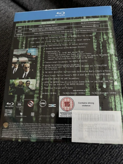 THE COMPLETE MATRIX Trilogy (Blu-ray) Reloaded / Revolutions - Keanu ...