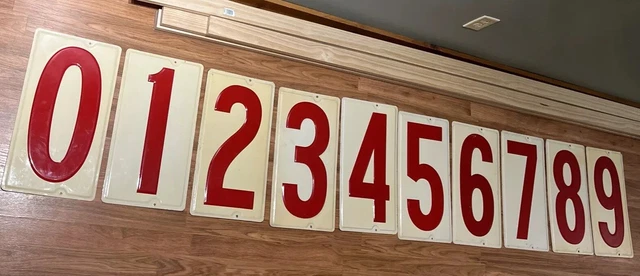 GULF, SHELL,TEXACO GAS Station Sign Numbers 19" X 10" Full Set, Free ...