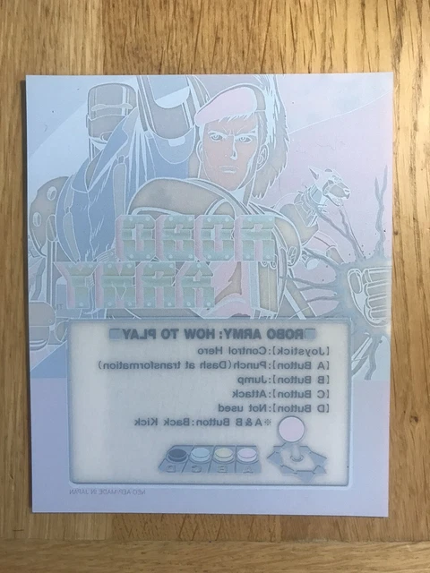 MINI MARQUEE ROBO Army Neo Geo Mvs Snk Arcade No Console Aes Cd Cdz ...