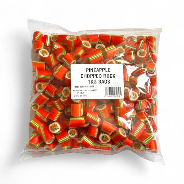 PINEAPPLE CHOPPED ROCK Pieces Handmade Uk British Traditional Candy ...