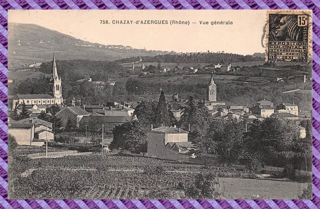 CARTE POSTALE - CHAZAY-d'AZERGUES - Vue Générale EUR 7,00 - PicClick FR
