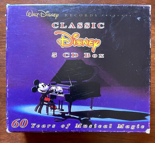 VINTAGE 'CLASSIC DISNEY 60 Years of Musical Magic' 125 Songs - 5 CD Box ...