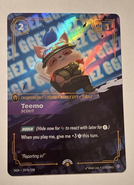 TEEMO - SCOUT GGEZ OGN 197b/298 Riftbound Nexus Night Promo Karte - NM ...