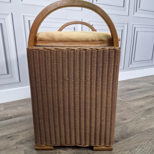 RETRO VINTAGE GOLD Lloyd Loom Lusty Dressing Stool Blanket Box Chest ...