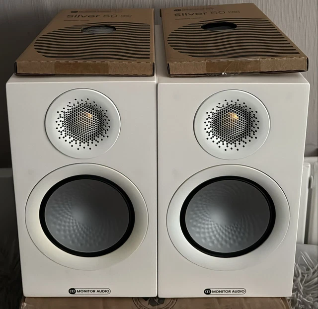 MONITOR AUDIO SILVER 50 7G Bookshelf Speakers White £410.00 - PicClick UK