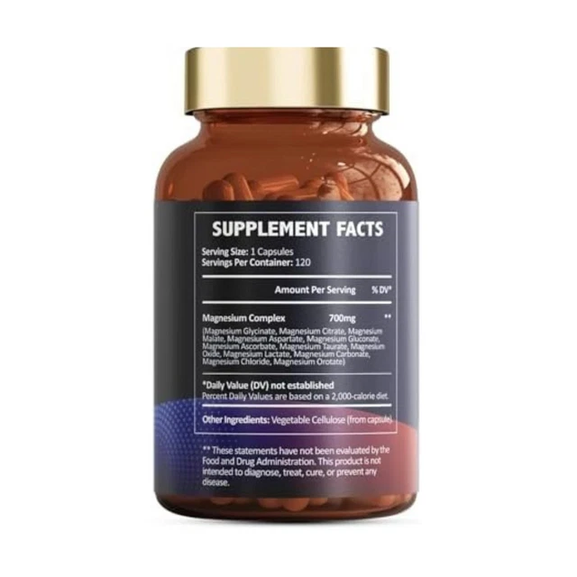 1-5PACK MAGNESIUM COMPLEX 700mg 12 in 1 Magnesium Supplement with 120 ...