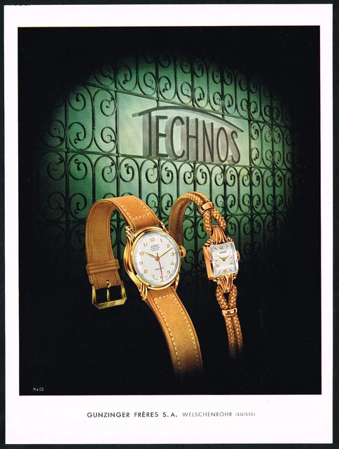 RARE VINTAGE GUNZINGER Technos Watch Mid Century Color Art Print ...