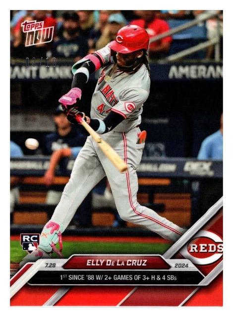 ELLY DE LA Cruz RC Cincinnati Reds 2024 Topps Now #482 rouge parallèle ...