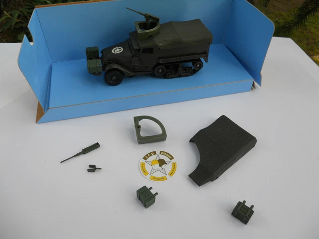 VEHICLE MILITARY SOLIDO Half Track M3 Turret 12,7 MM With Accessories ...