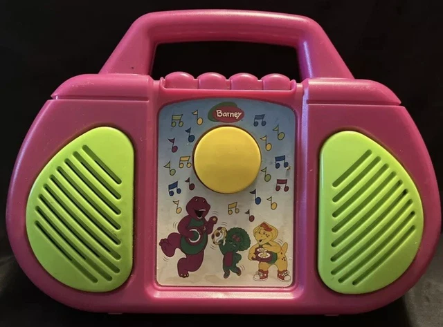 BARNEY MUSICAL RADIO Stereo Boombox Songs Purple Dinosaur Tested Works ...