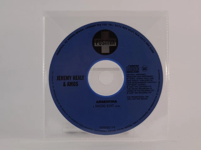 JEREMY HEALY AND AMOS ARGENTINA (Y1) 1 Track Promo CD Single along with ...