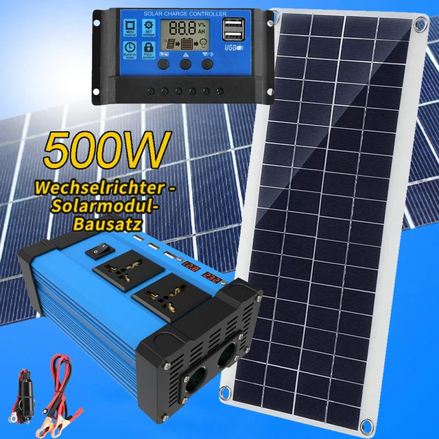 SOLARPANEL 500W 12V-230V Solaranlage Komplettpaket Photovoltaik ...