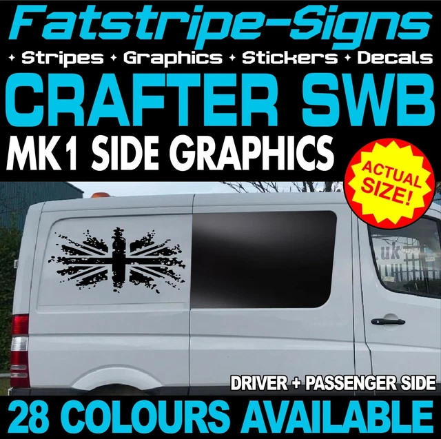 TO FIT VW CRAFTER SWB UNION JACK FLAG GB CAMPER VAN STICKERS GRAPHICS ...