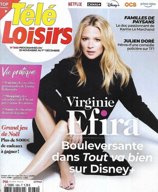 TELE LOISIRS N°1969 25/11/2023 Virginie Efira, bouleversante/ Julien Doré -Panda EUR 6,99 ...